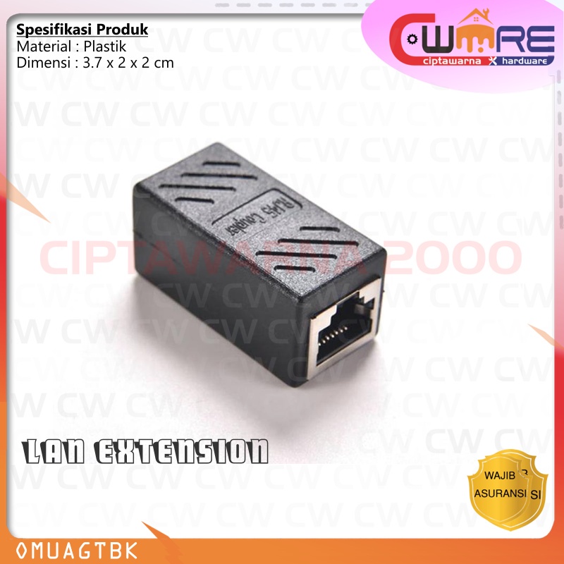 Jual RJ45 Network Changer LAN Extension ethernet Adapter Connector CAT6 ...