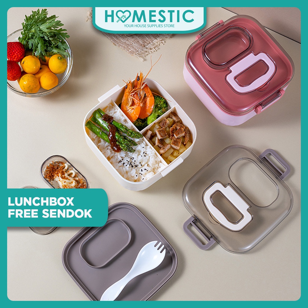 Jual Lunch Box kotak Makan Kotak Bekal Kapasitas Besar 850ml / Kotak Makan Siang / Kotak Makan ...