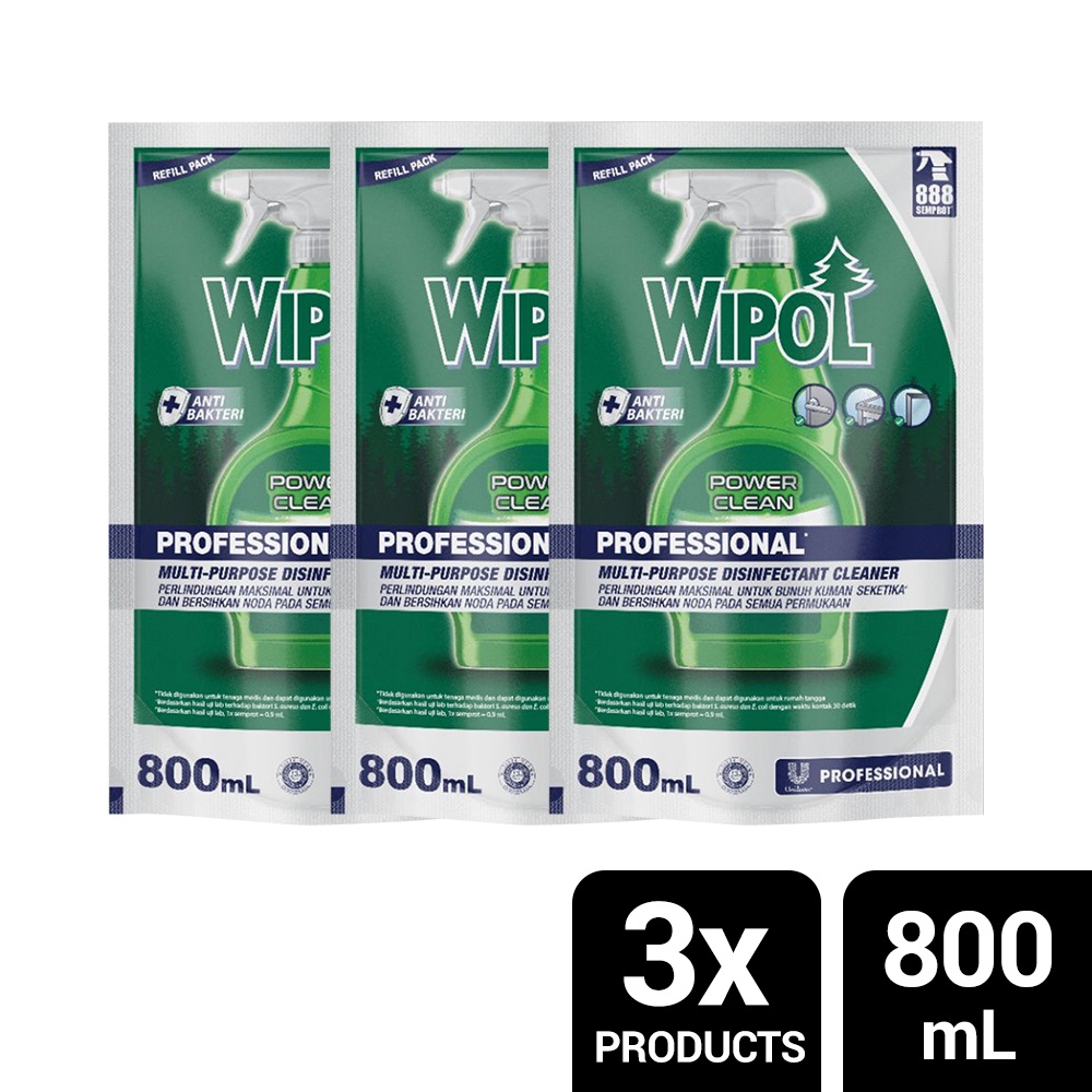 Jual Wipol Professional Multipurpose Disinfektan Cleaner 800 ML Pouch x ...