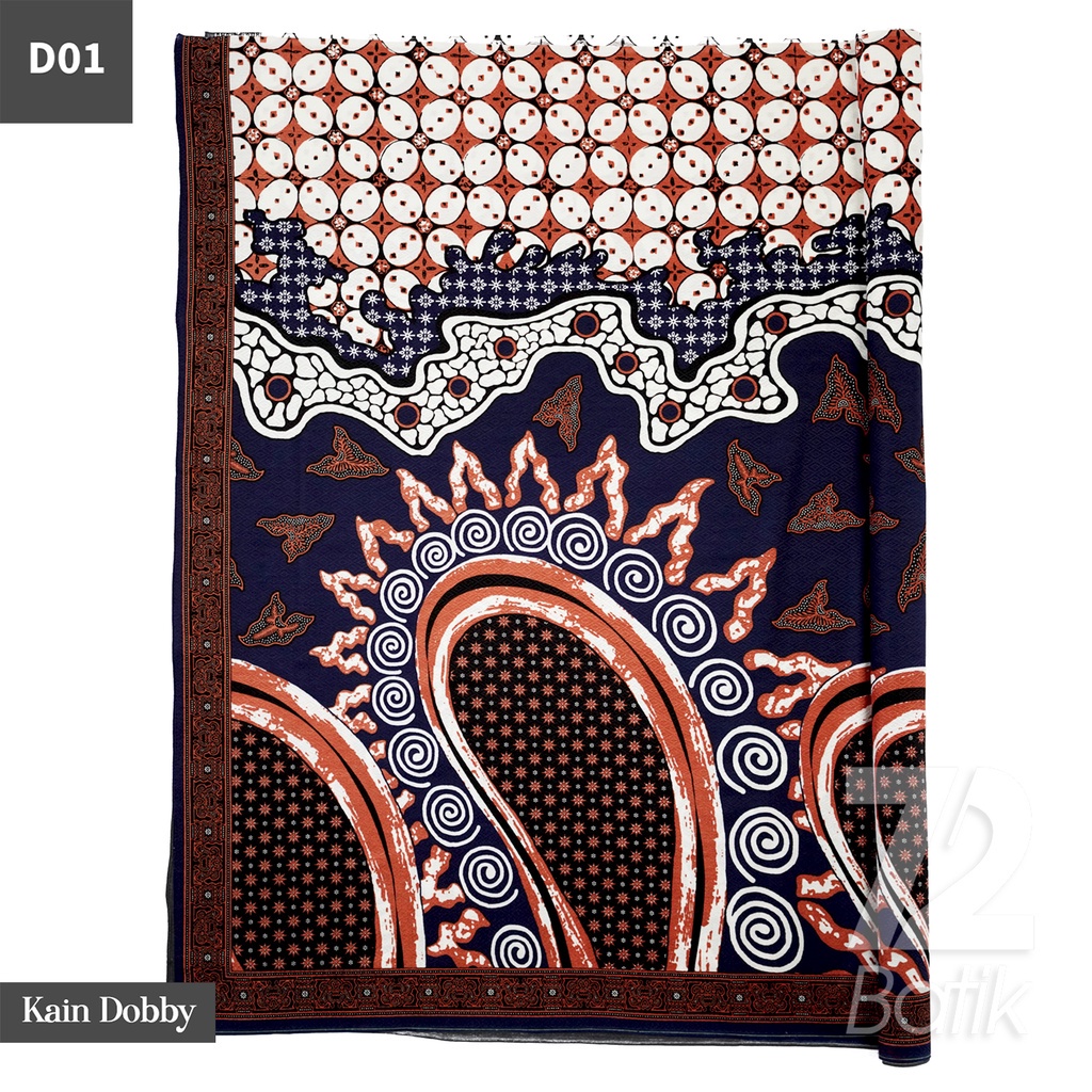 Jual KAIN BATIK PREMIUM Dobby Motif Tiga Negeri Warna Biru Dongker ...