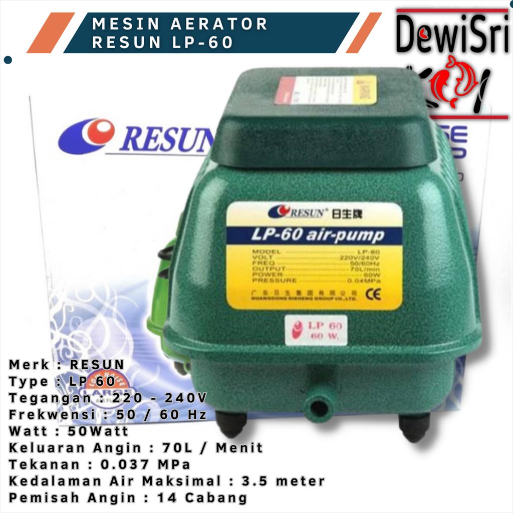 Jual Pompa Udara Aerator Resun LP60 60 Mesin Gelembung Air Pump ...