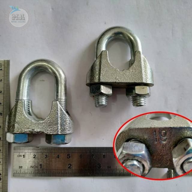 Jual KLEM SLING 16 / 20 MM KUKU MACAN CLAMP KLEM TALI KAWAT BAJA KABEL ...