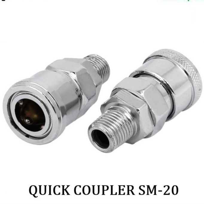 Jual Quick Coupler SM 20 Sambungan Selang Kompresor Recoil Cuk Kopler ...