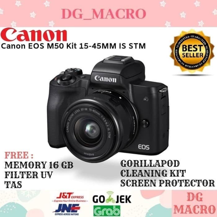 Jual Canon EOS M50 Kit 15-45MM IS STM - PAKET LENGKAP !! | Shopee Indonesia