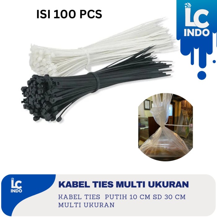 Jual Tali Kabel Ties 10cm 15 cm 20 cm 30 cm putih serbaguna | Shopee ...