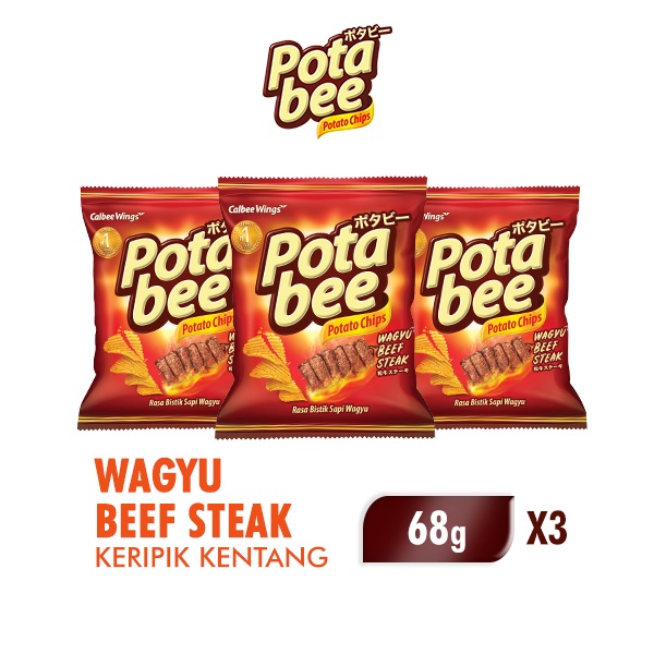 Jual Potabee Keripik Kentang Rasa Wagyu Beef Steak 3 x 68 gr | Shopee ...