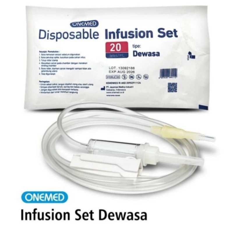Jual ONEMED DISPOSABLE INFUSION SET DEWASA - SELANG ALAT INFUS | Shopee ...