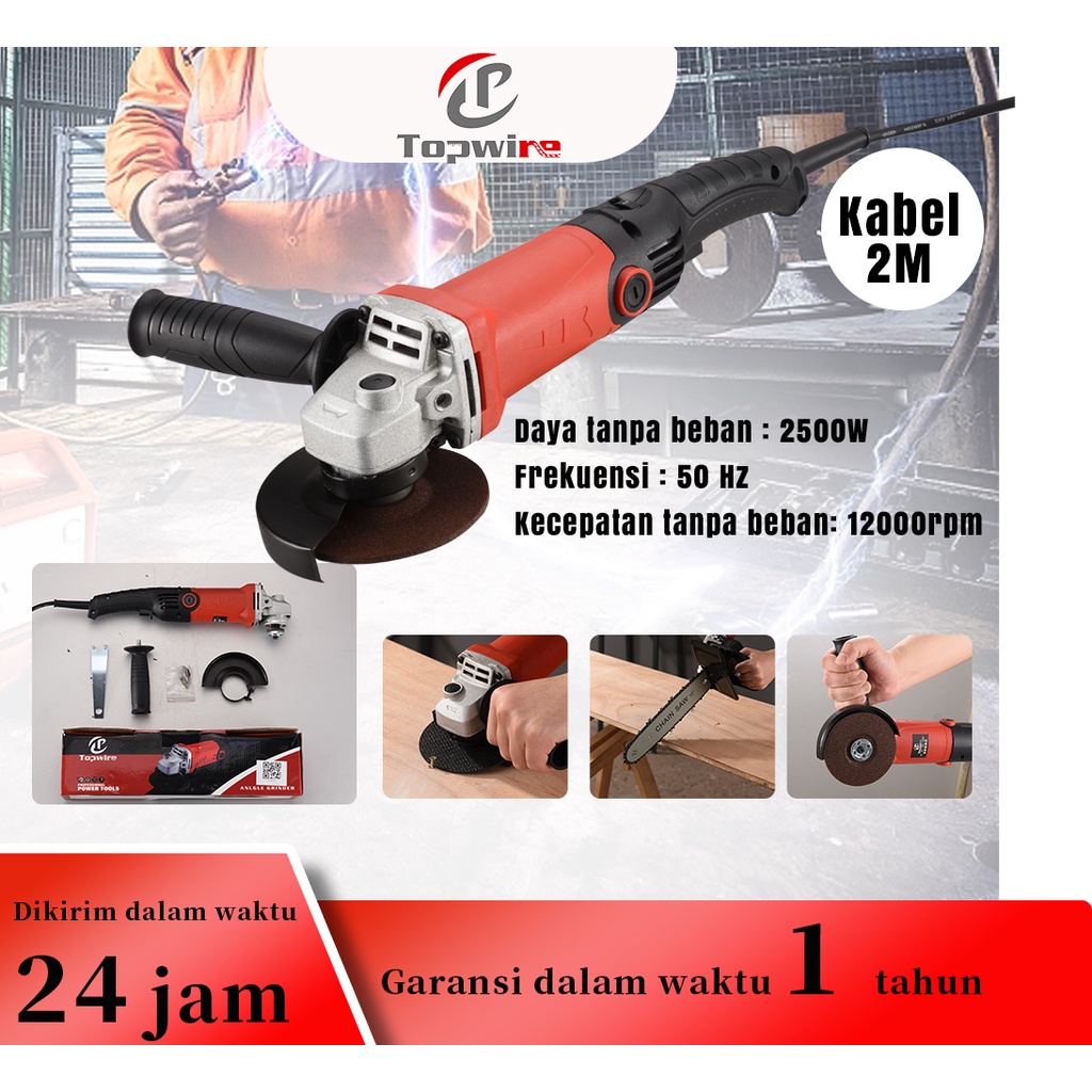 Jual Topwire Angle Grinder Penggiling Sudut 2500W "6" Kontrol Kecepatan ...