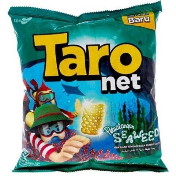 Jual CHIKI TARO NET 8gr MINI RASA BARBEQUE SEAWEED BBQ RUMPUT LAUT ...