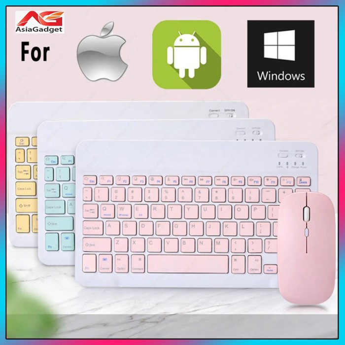 Jual Universal Wireless Keyboard & Mouse Colorful for iOs/Android ...