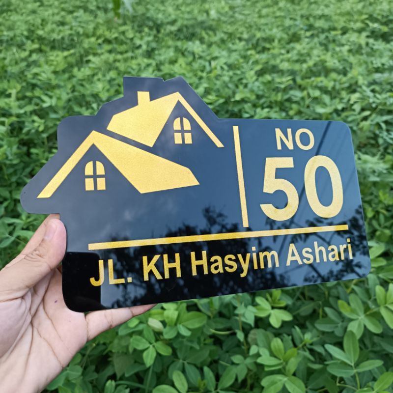 Jual CUSTOM NOMOR RUMAH AKRILIK 30X19 CM/ ACRYLIC / PAPAN NOMER RUMAH ...