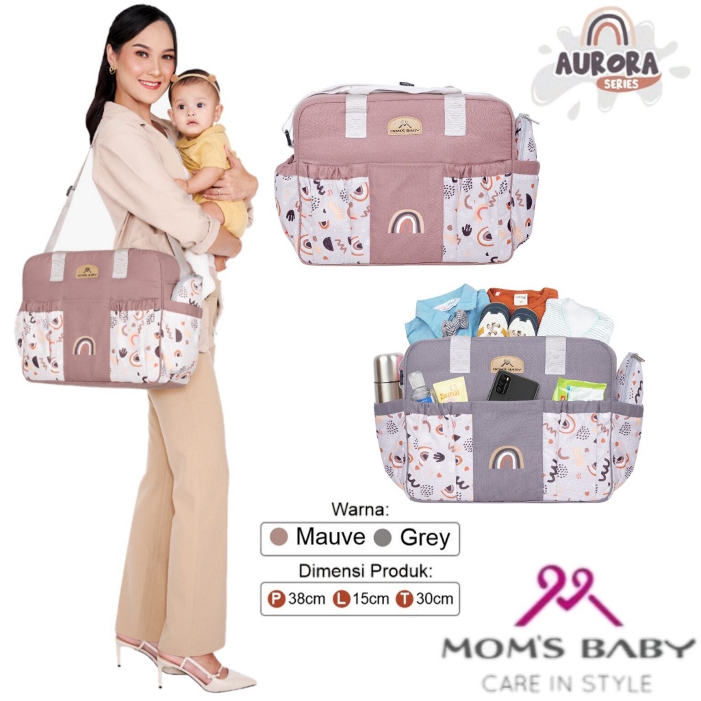 Jual Moms Baby Tas Bayi Besar + TBS Aurora Series - MBT3057 | Shopee ...