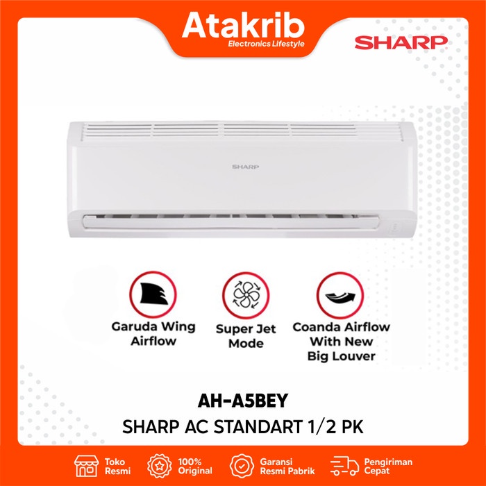 Jual SHARP AC STANDART 1/2 PK AH-A5BEY / 5 BEY | Shopee Indonesia