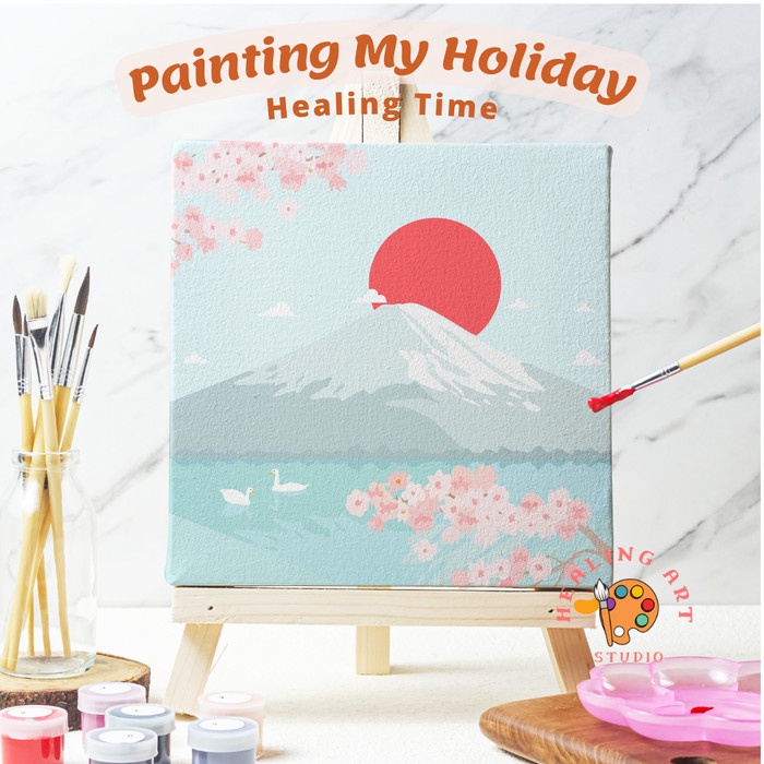Jual Painting by Number Kit Lukisan Japan House Fuji canvas 20x20 / art ...