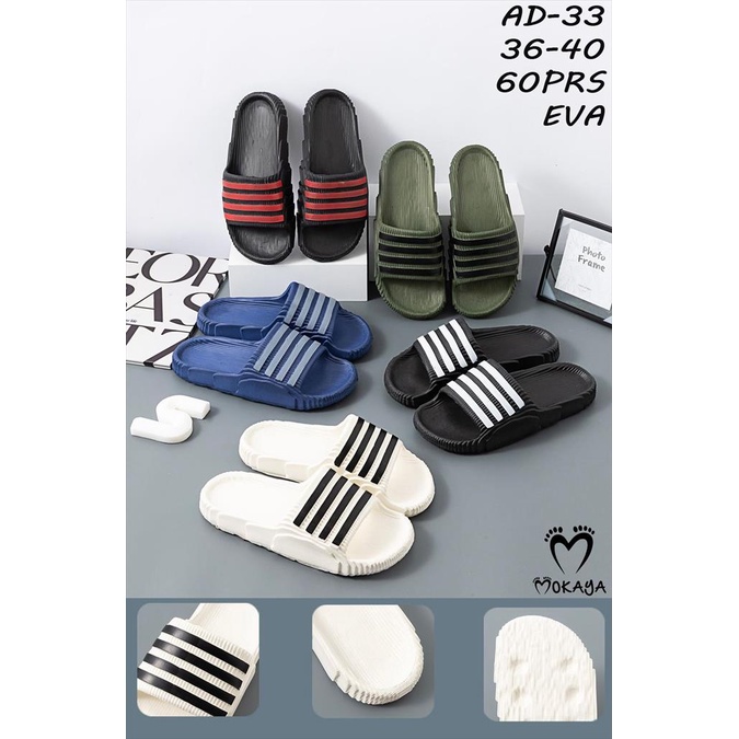 Jual Sandal Slop Eva Pria Ban Motif 4 Garis Anti Slip Super Empuk ...