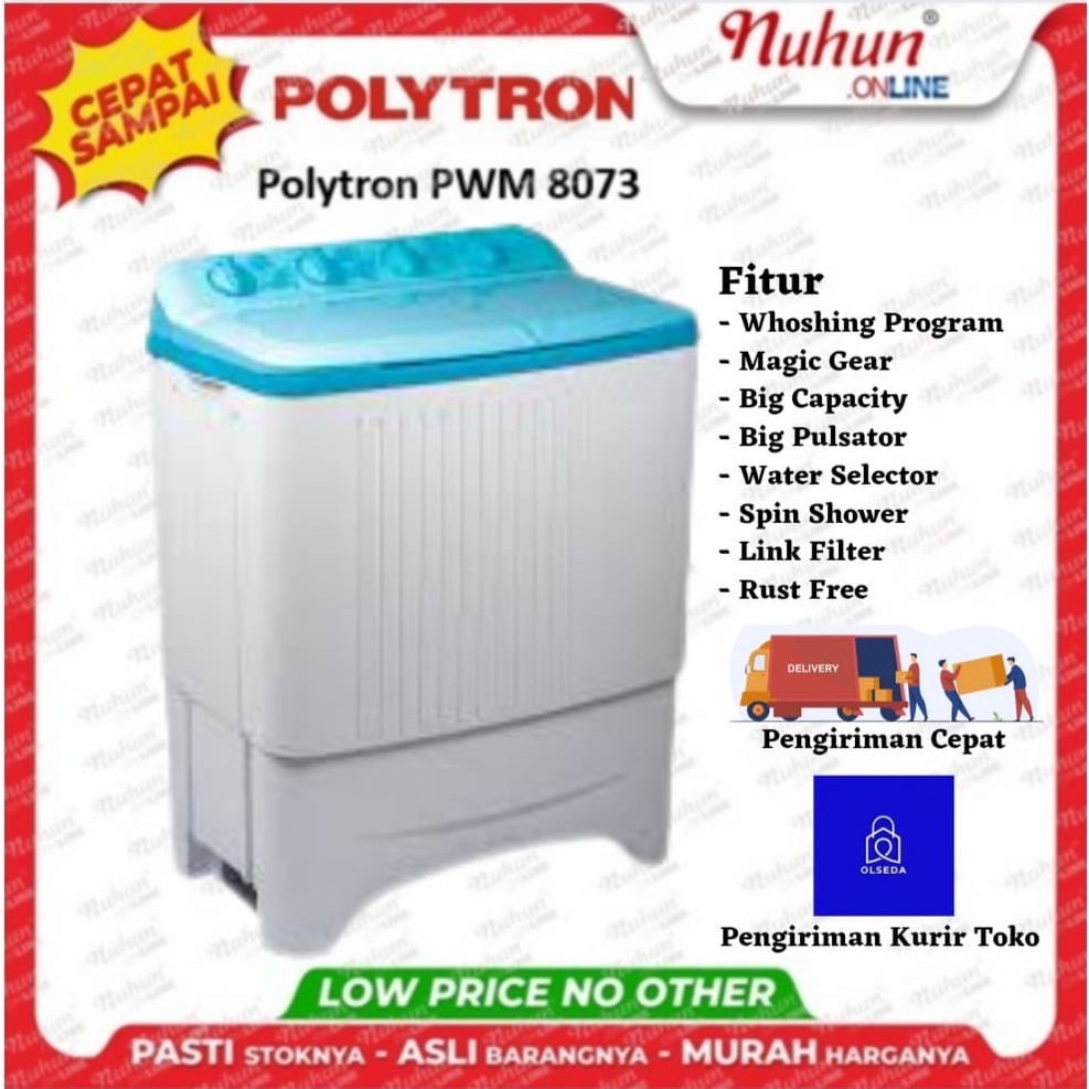 Jual [CIANJUR] Mesin Cuci 2 Tabung Polytron PWM 8073 8Kg | Shopee Indonesia