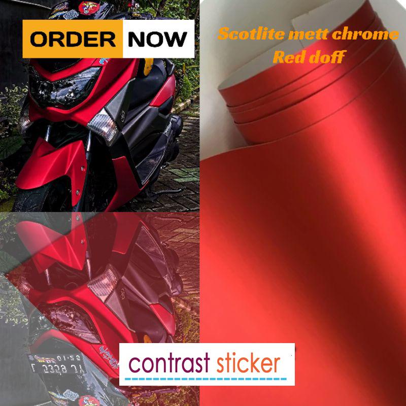 Jual Stiker skotlet motor metalik krom doff merah stiker scotlite motor ...
