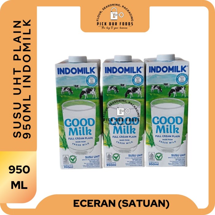 Jual Indomilk Susu UHT 950ml Plain | Indomilk UHT Plain 950ml Susu | Shopee Indonesia