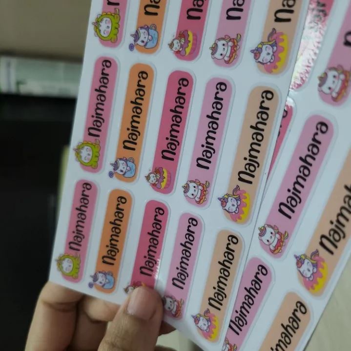 Jual Stiker label nama anak sticker buku anak sticker pensil kartun ...