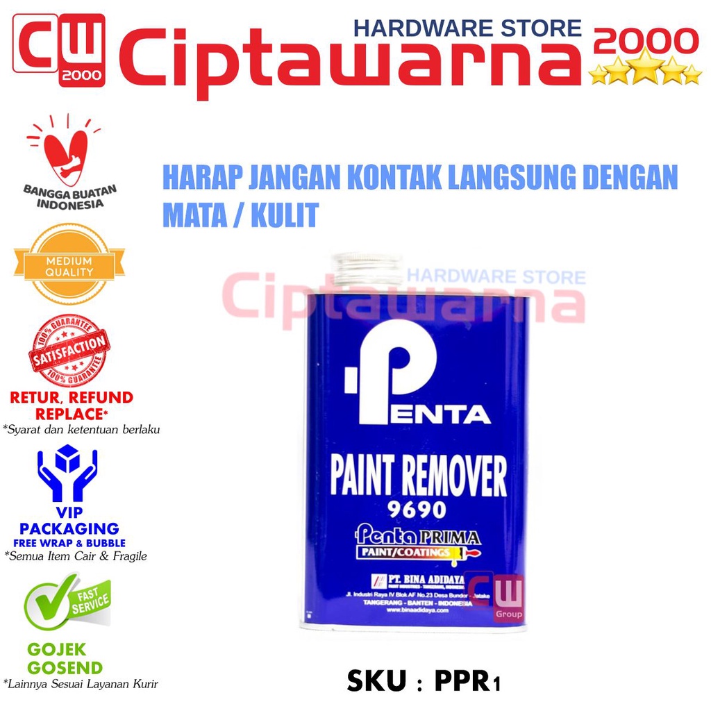 Jual Penta Paint Removal 1000 ml 1 Kg Perontok Cat Soda Api Palembang ...
