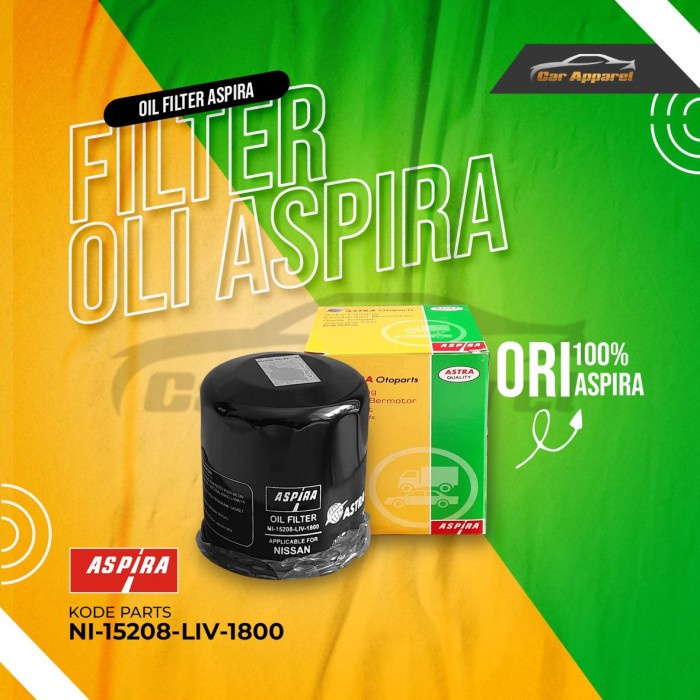 Jual Oil Filter Ninja 250 Fi Yamaha R25 Kawasaki ER6 Aspira MI-15208 ...