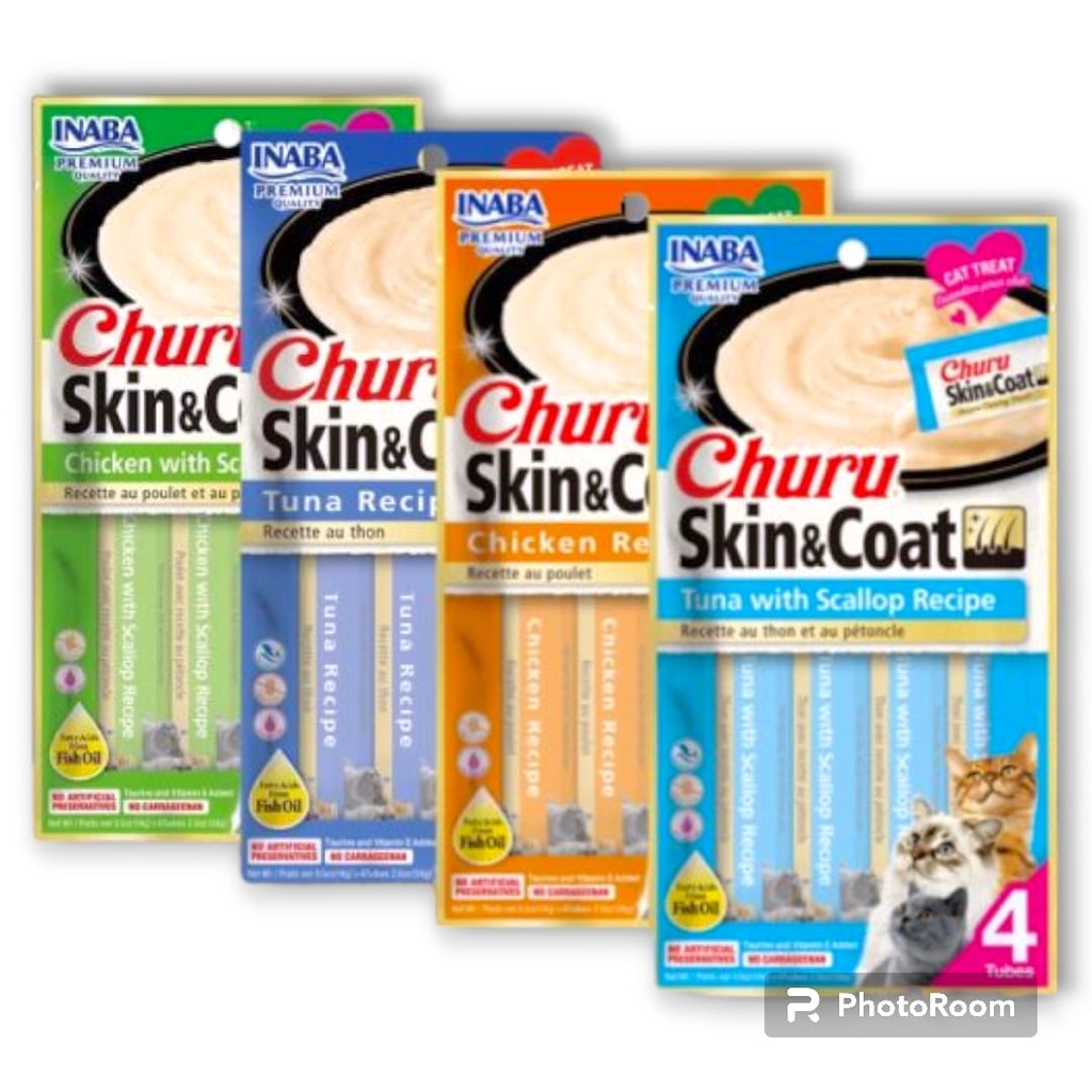 Jual INABA Ciao Churu Skin Coat Cat Snack Liquid Creamy Treat Kucing 4x14GR | Shopee Indonesia