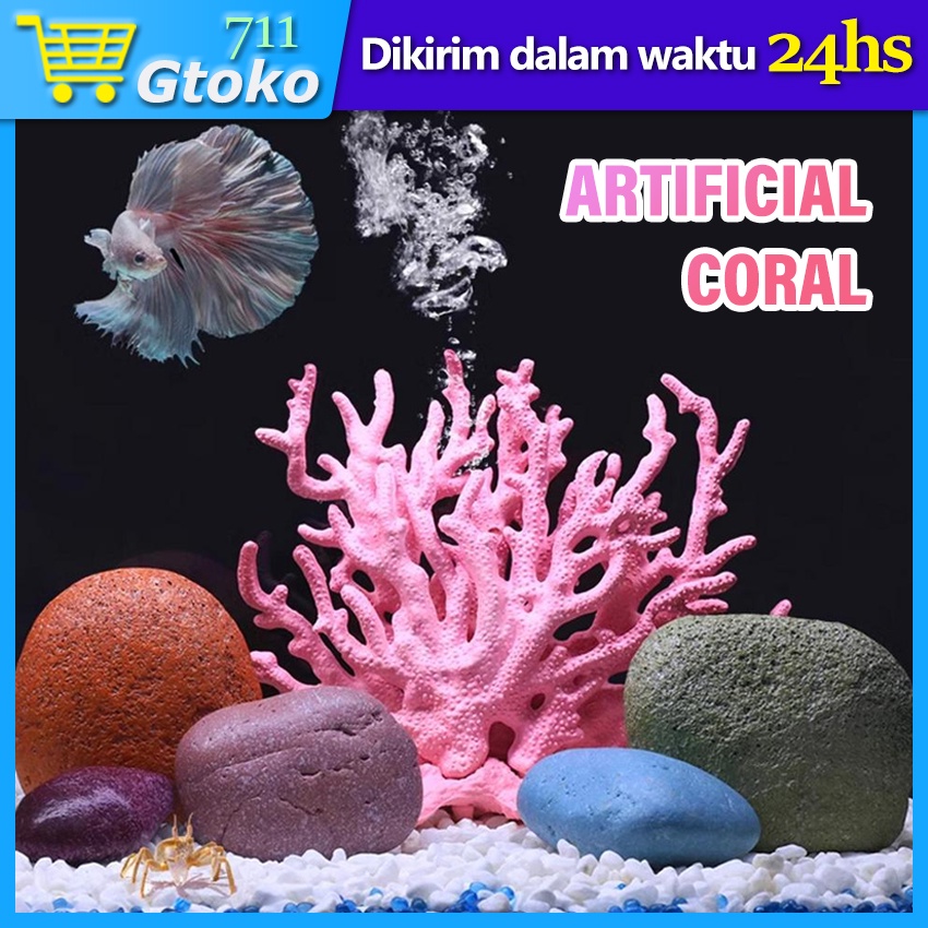 Jual Terumbu Karang Hiasan Aquarium Karang Buatan Coral Laut Artificial Tanaman Air Ornamen ...