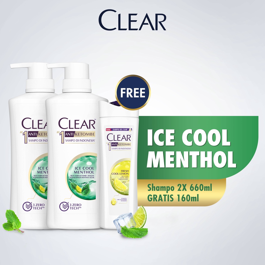 Jual Buy 2 Clear Ice Cool Menthol 660ml FREE Clear Fresh Cool Lemon ...