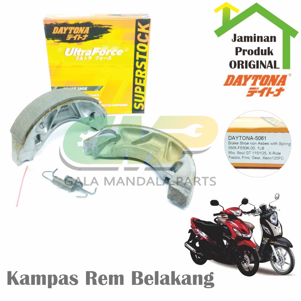 Jual Pirodo Daytona Kampas Rem Belakang Yamaha Mio Fino Xride Tromol ...