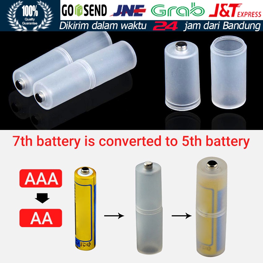 Jual Konverter Baterai AAA A3 Ke AA A2 / Case Adaptor Battery AAA To AA ...