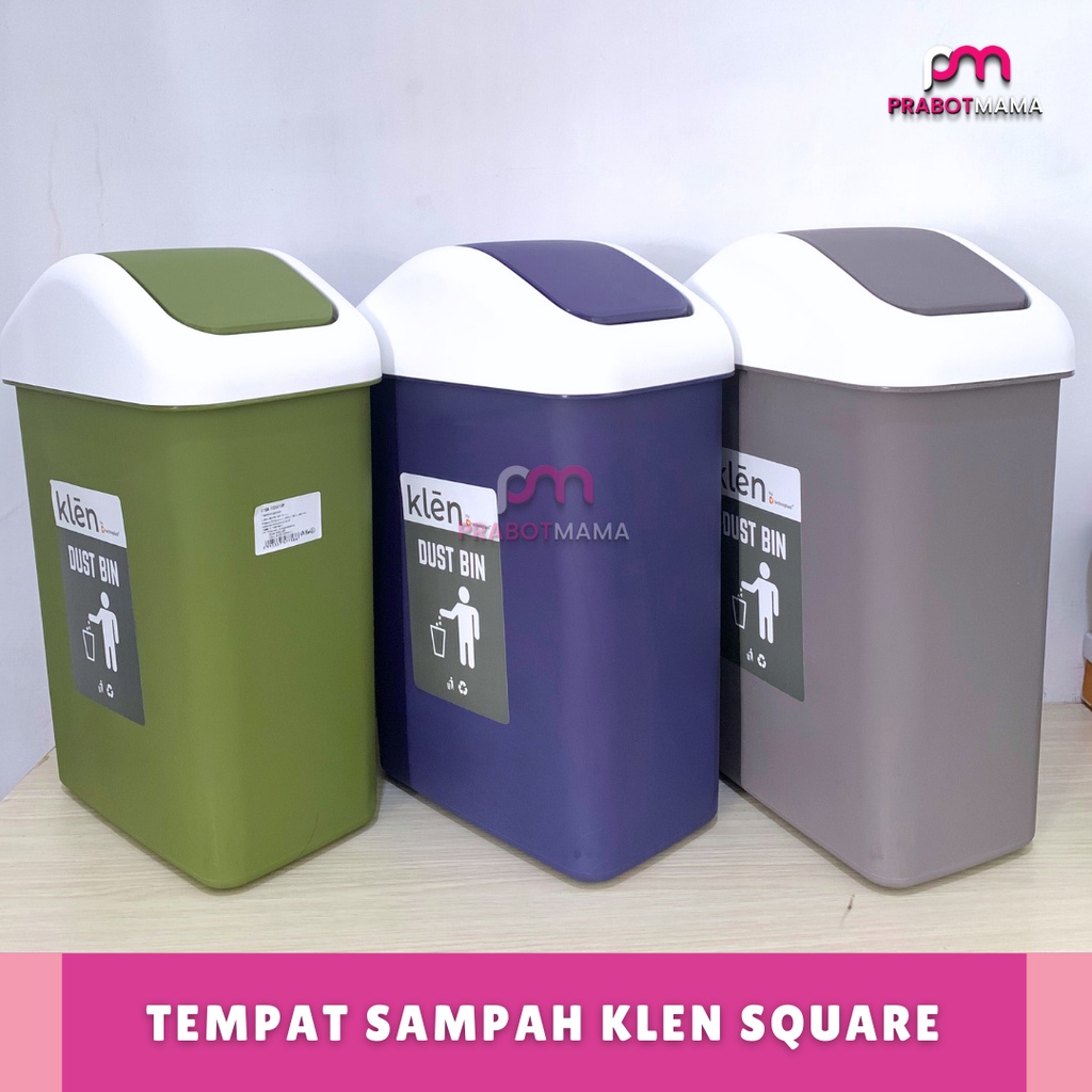 Jual Tempat Sampah Tutup Clean Square Klen - Prabotmama / Dustbin 11 ...
