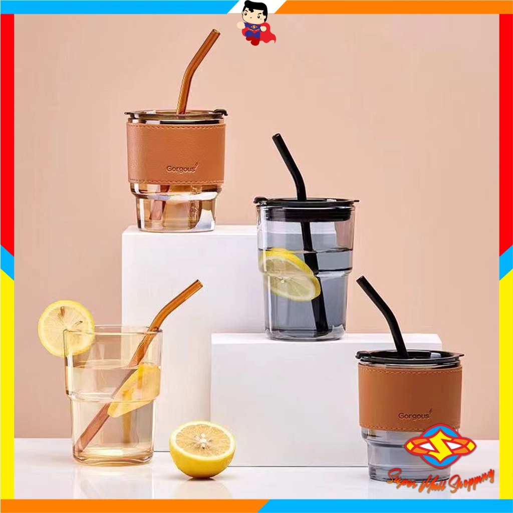 Jual SMS Gelas Tumbler Aesthetic Holder Kulit Sintetis Botol Minum Kaca ...