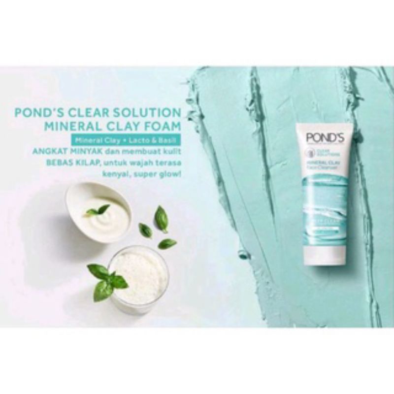 Jual Ponds clear solution mineral clay foam/sabun cuci muka 90gr ...