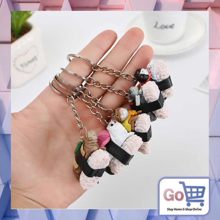 Jual Go - G1077 Gantungan Model Cat Sushi / Keychain Motif Makanan ...