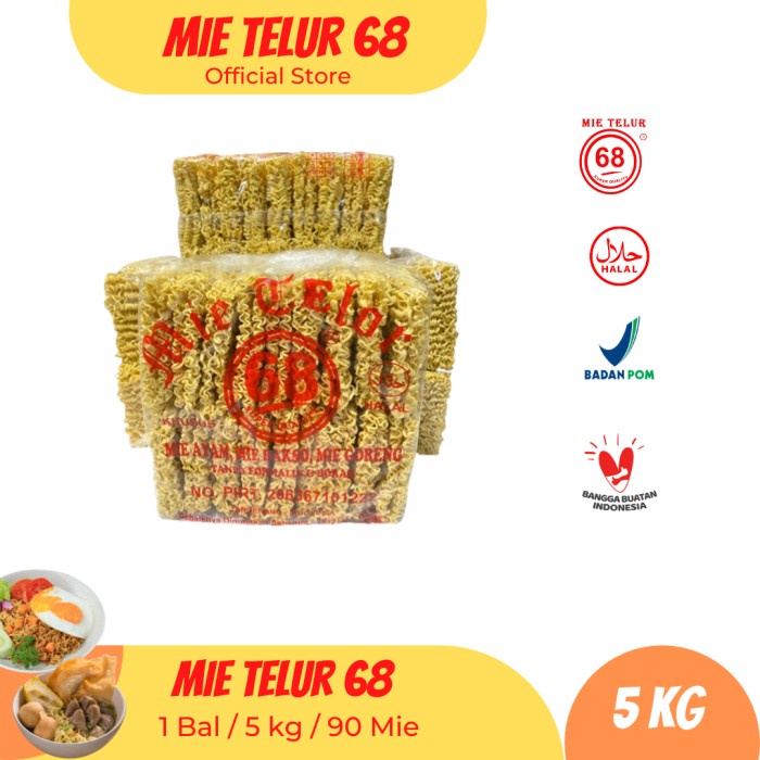 Jual Terjangkau MIE TELOR 68, ISI 5 PACK ( 5KG) | Shopee Indonesia