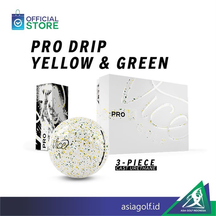 Jual Golf Ball Vice PRO Drip Yellow Green | Bola Golf 1 Box | 4 Slv ...