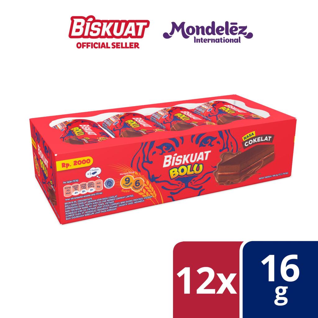 Jual Biskuat Biskuit Bolu Coklat Regular 12x16g, Jajanan dan cemilan ...