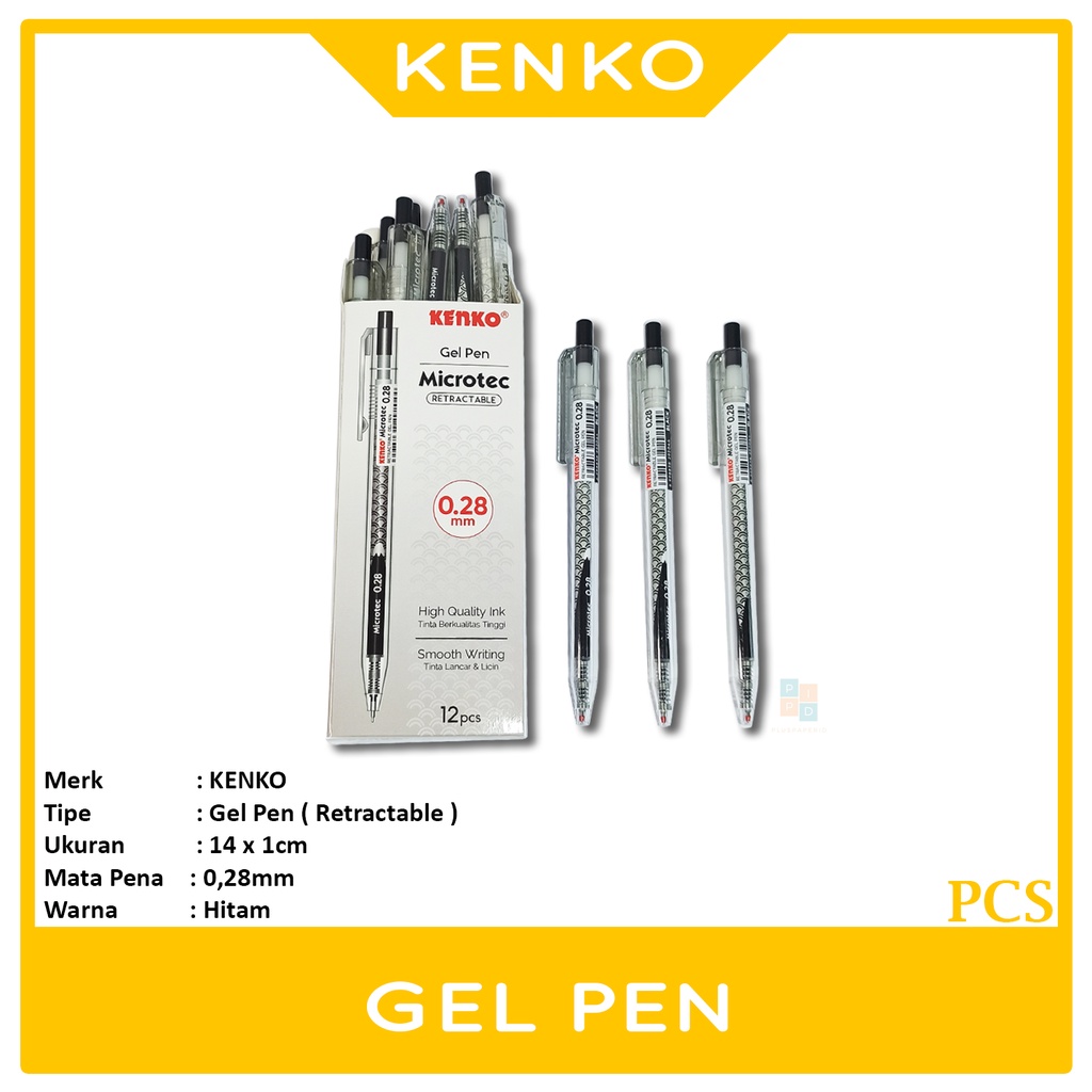 Jual KENKO - Pena Jel Gel Pen Microtech 0.28 - Black - Pcs | Shopee ...