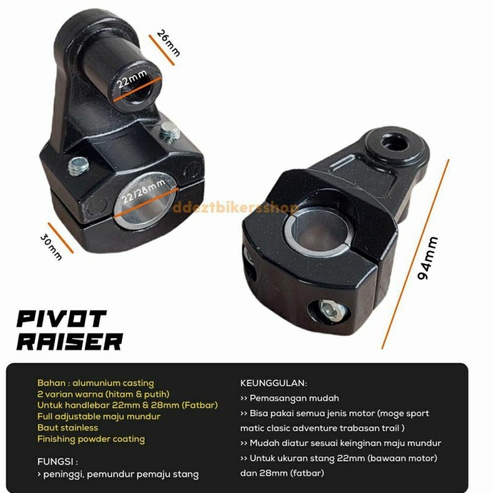 Jual Pivot Riser Raiser Stang Universal Adjustable Versys BMW Pulsar ...