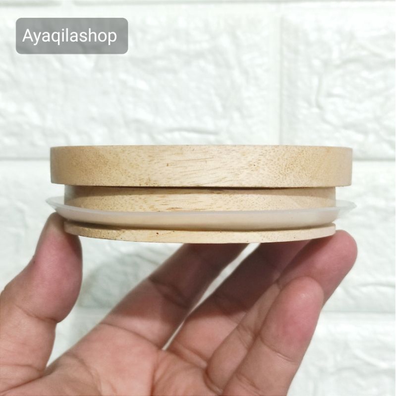Jual Toples Kaca Tutup Kayu / Toples Kedap Udara / Toples Kue Kering ...