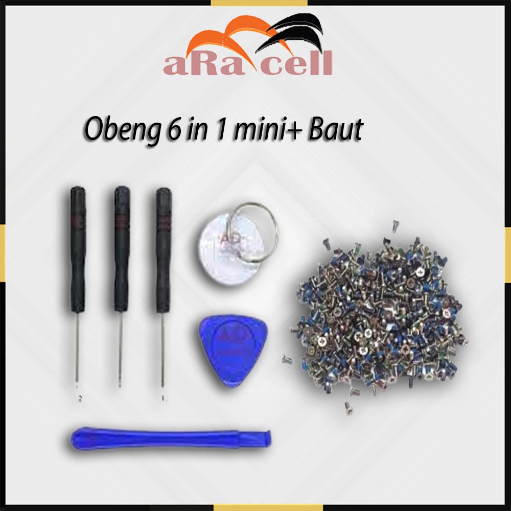 Jual TOOLS OBENG + BAUT SET 6IN 1 ALAT PEMBUKA CASING DAN LCD HP ...