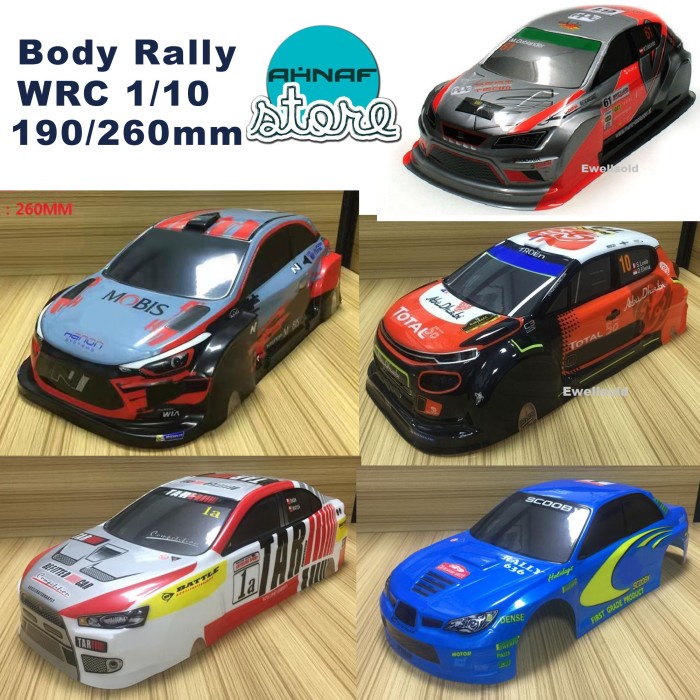 Jual BODY RC RALLY WRC PVC painted body shell 1/10 WB 260 / width 190mm ...