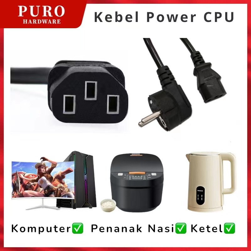 Jual Kabel Power CPU / Power Supply 1.5m Kabel Tebal | Shopee Indonesia