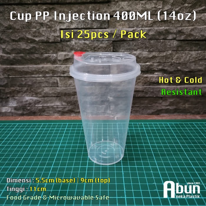 Jual Cup PP Injection 400ml (14oz) Isi 25pcs | Shopee Indonesia