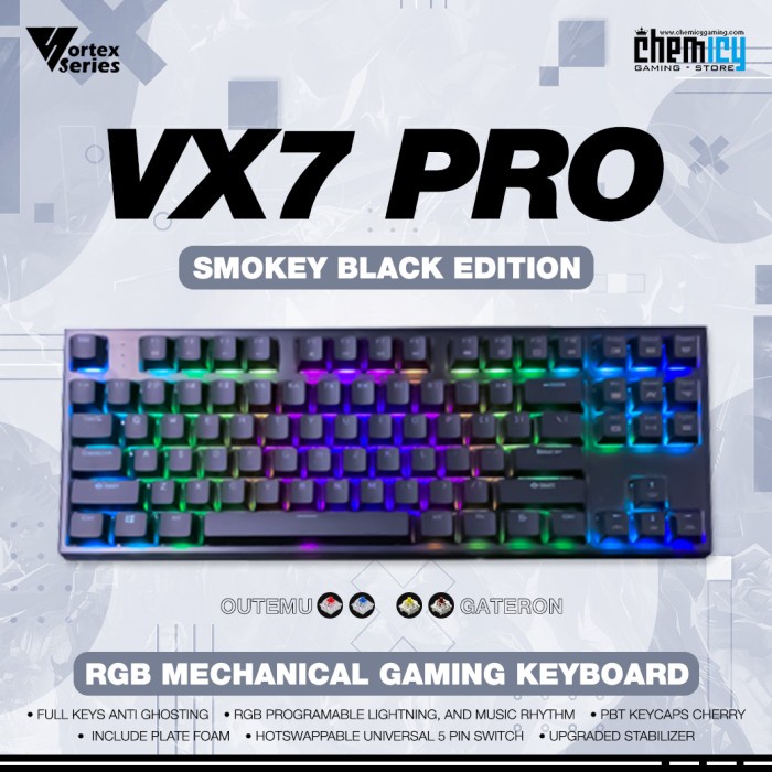 Jual Vortex Series VX7 Pro Smokey RGB Hotswap Mechanical Gaming ...