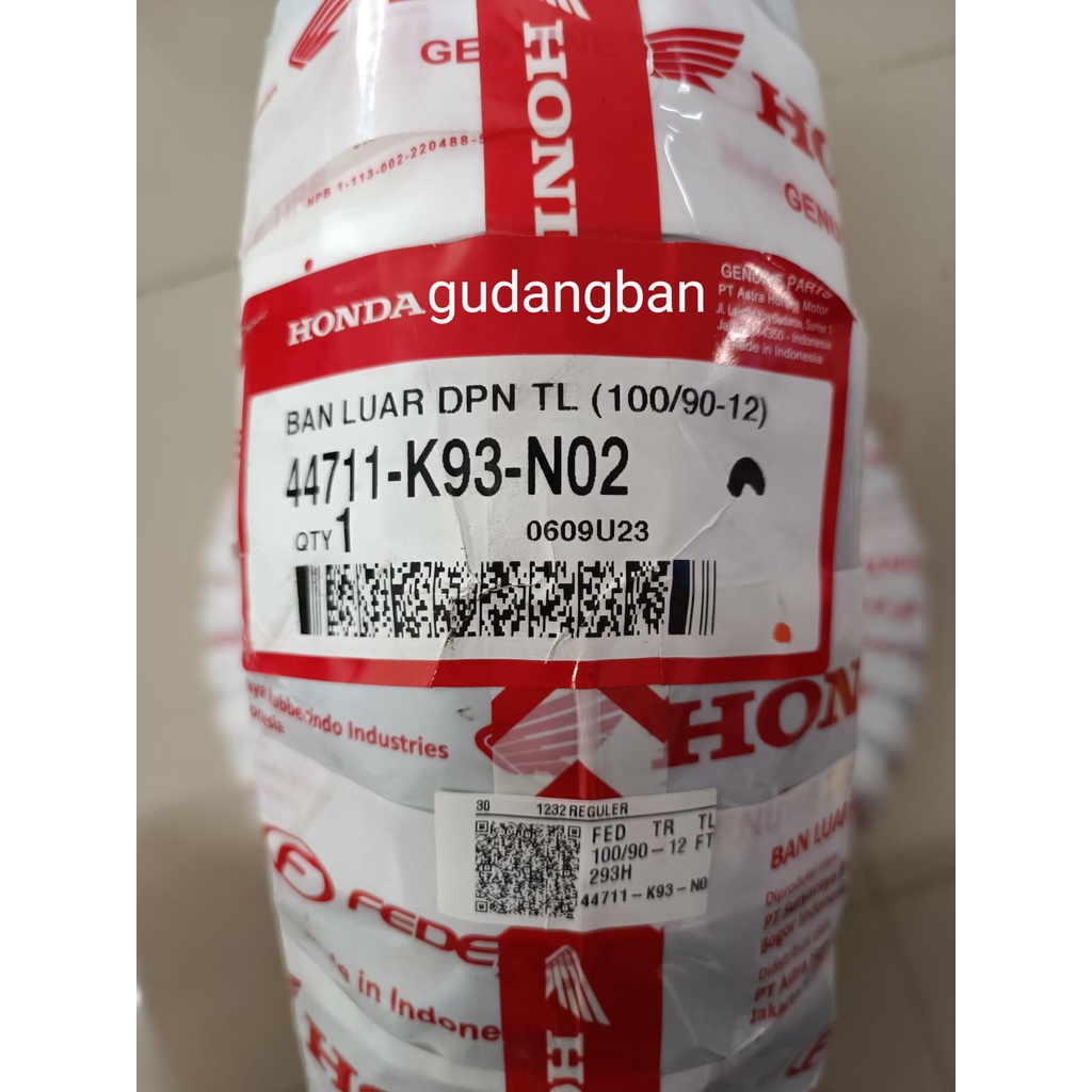 Jual Ban Motor Federal FT293 100 90 12 ORI Astra Honda Motor AHM Scoopy Genio Freego Free Pentil ...
