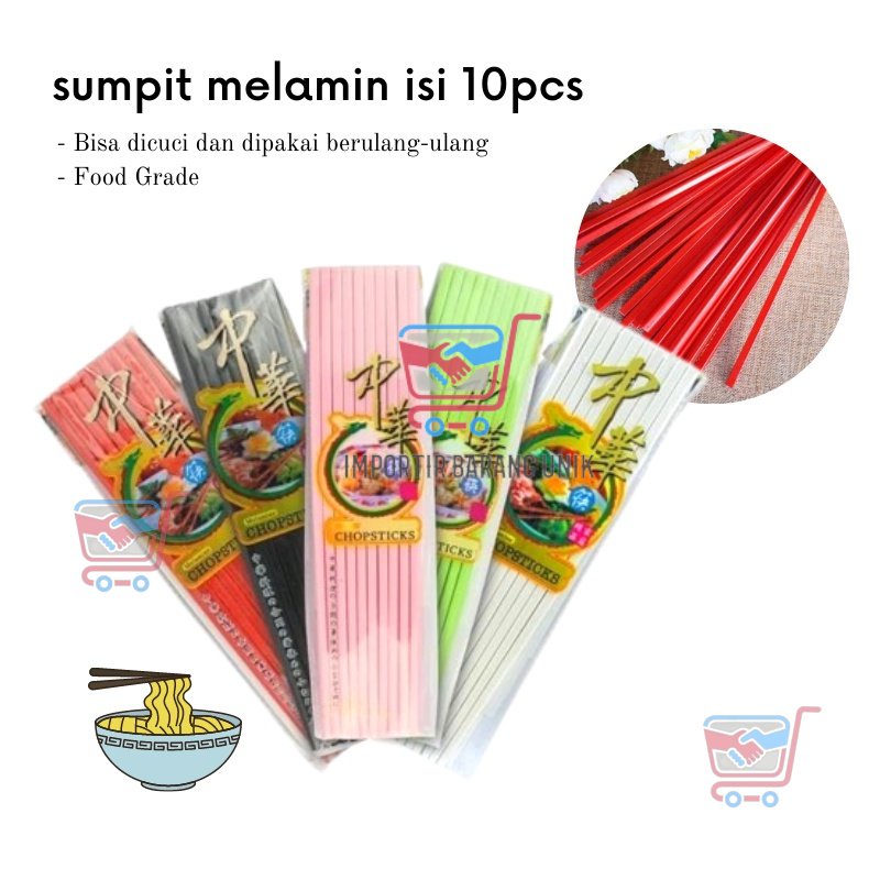 Jual IMB A206 - Sumpit Melamin 1 Pack isi 10 Pasang | Shopee Indonesia