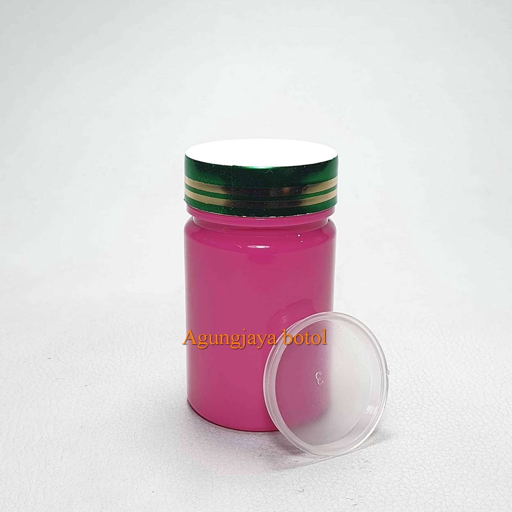 Jual Botol Kapsul 60 Ml Ps Pink / Botol 30 Kapsul / Pet Ps N 38 / Botol ...