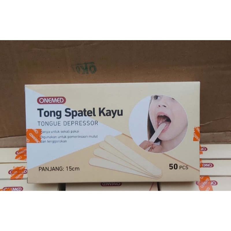 Jual Tongue Tong Spatel Kayu Onemed Per Box | Shopee Indonesia