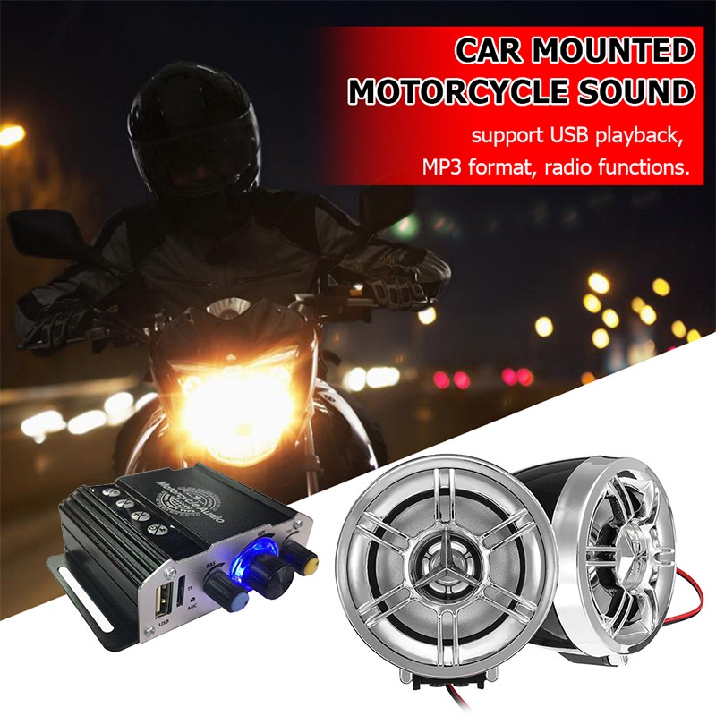 Jual Universal 12V Motorcycle Waterproof Bluetooth Audio Sound System ...